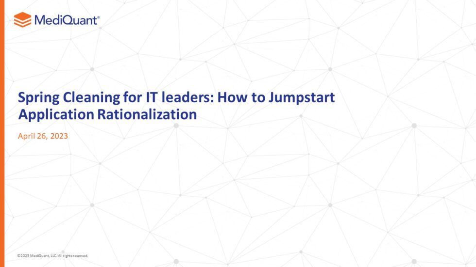 How to Jumpstart Application Rationalization - MediQuant